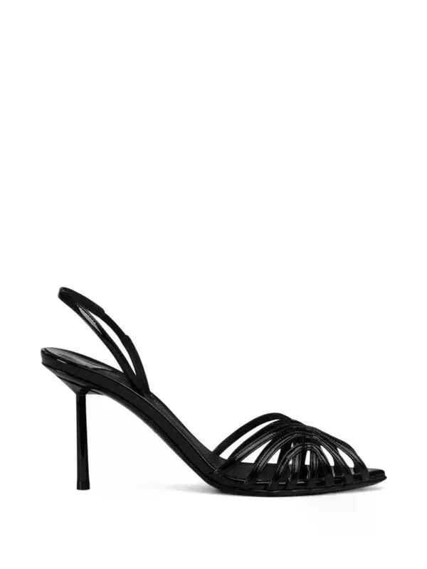 LE SILLA Embrace Strappy Patent-finish Stiletto Sandals - Black