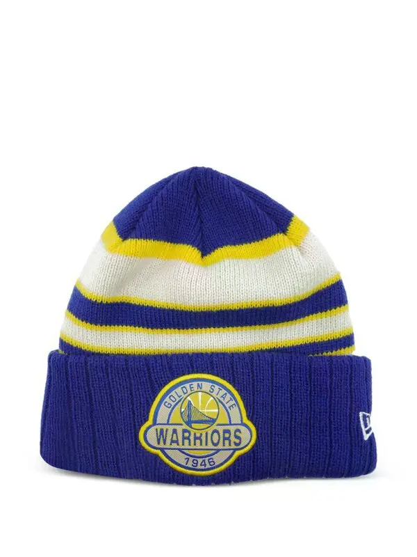 New Era Golden State Warriors Striped Beanie Hat