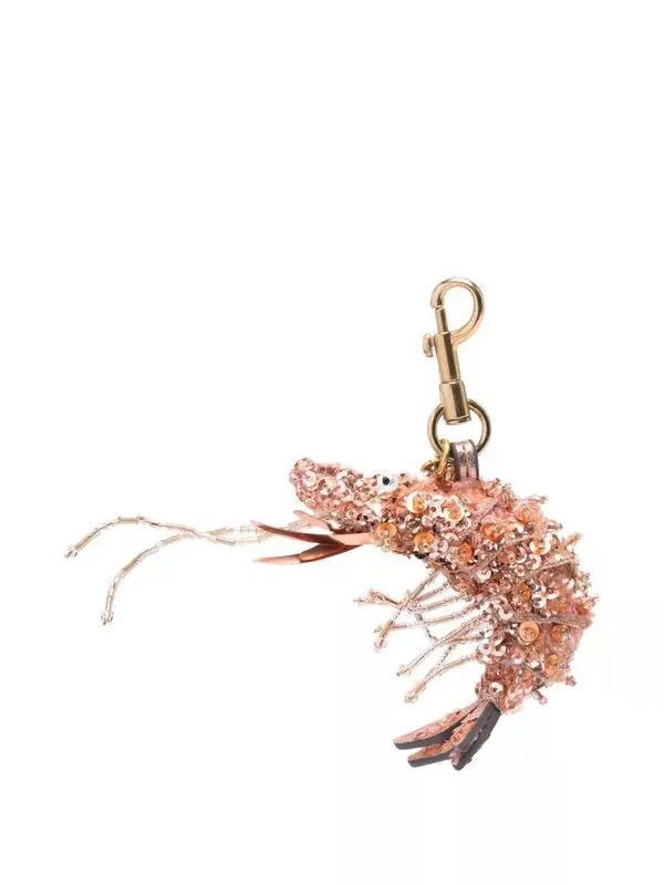 ANYA HINDMARCH Sequin Embellished Shrimp Keyring - Pink