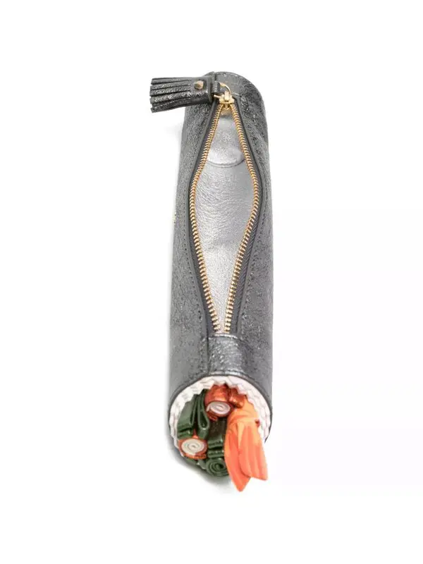ANYA HINDMARCH Metallic-effect Tassel-detail Pencil Case