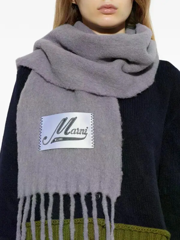 Marni Logo-patch Fringed Scarf