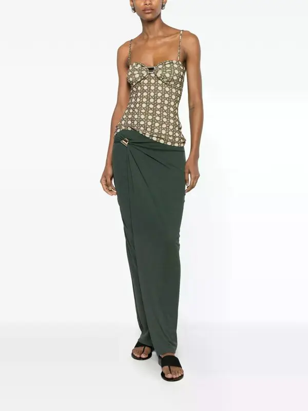 Nanushka Tozi Draped Hardware Maxi Skirt