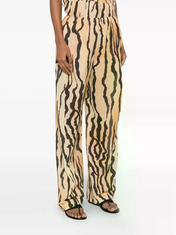 Nanushka Zoela Tiger-print Wide-leg Trousers