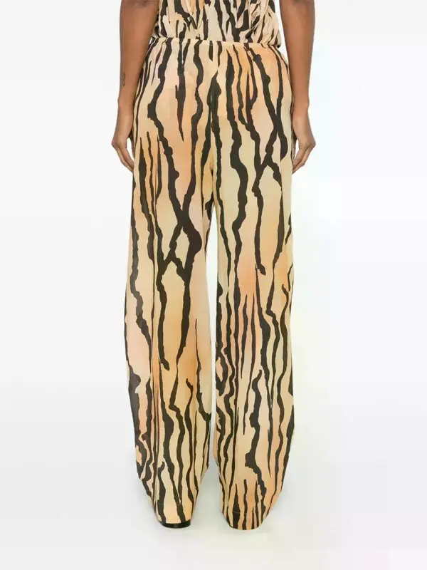 Nanushka Zoela Tiger-print Wide-leg Trousers