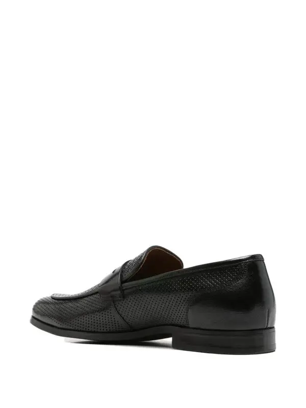 ALBERTO GOZZI Perforated Woven-effect Loafers