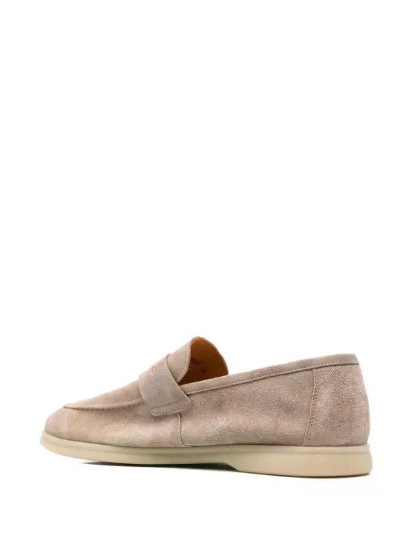 ALBERTO GOZZI Penny-slot Loafers In Beige Suede