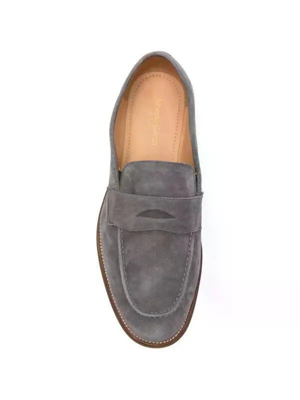 ALBERTO GOZZI Almond-toe Loafers In Suede
