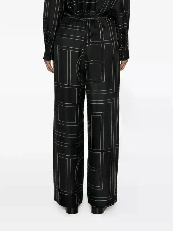 TOTEME Monogram Print Wide-leg Trousers