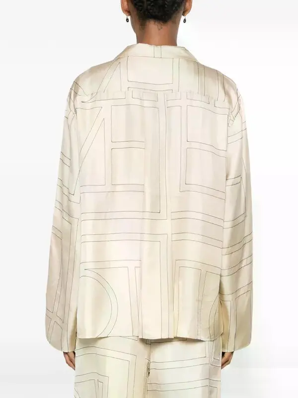 TOTEME Monogram Print Silk Shirt