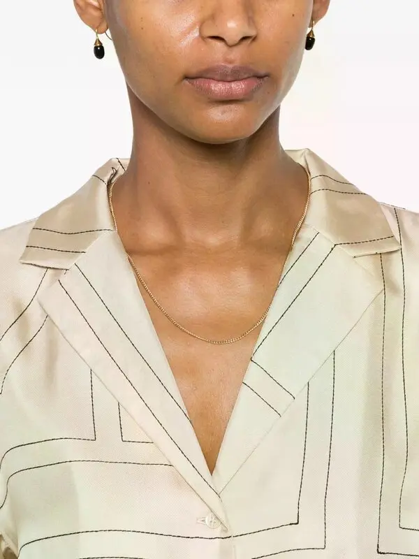 TOTEME Monogram Print Silk Shirt