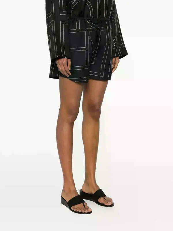 TOTEME Silk Shorts With Geometric Print