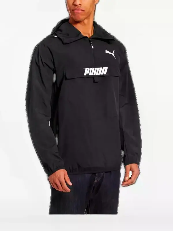 PUMA Logo-print Half-zip Jacket - Black