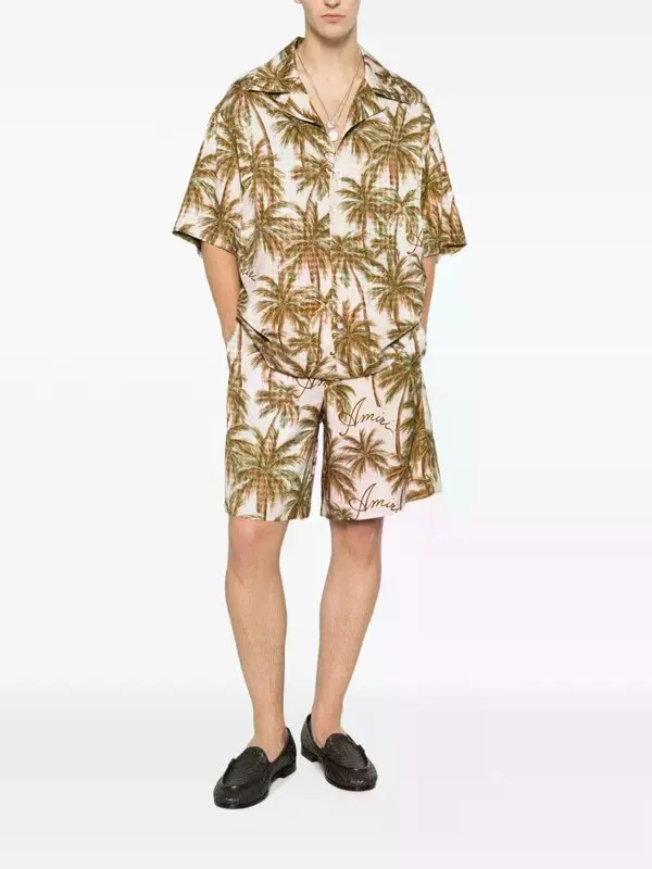 Amiri Palm-tree-print Silk Shirt