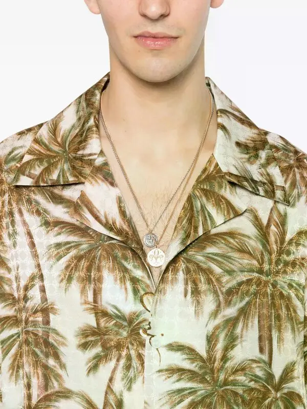 Amiri Palm-tree-print Silk Shirt