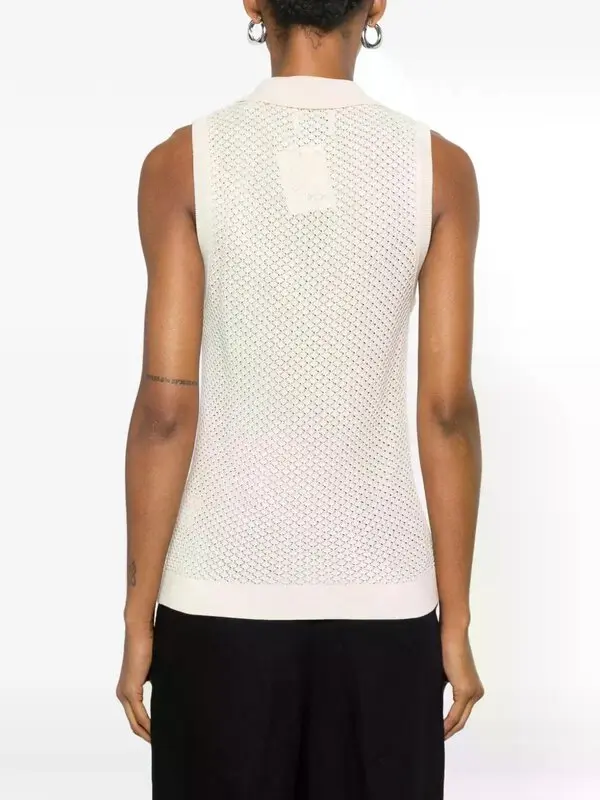 Gant Pointelle Knit Sleeveless Polo Shirt