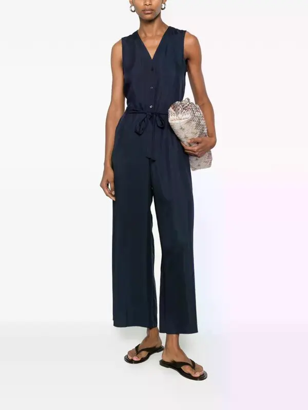 Gant Sleeveless Belted Jumpsuit With Wide Legs