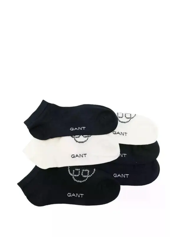 Gant Logo-print Ankle Socks Set Of Three