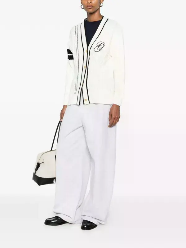 Gant Cable-knit Embroidered Cardigan