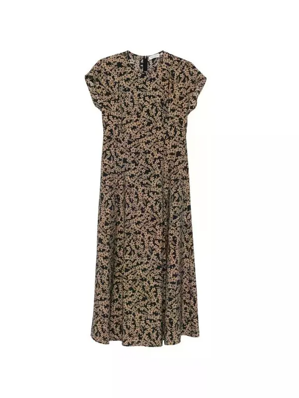 Marc O'polo Cap-sleeve Floral Print Dress