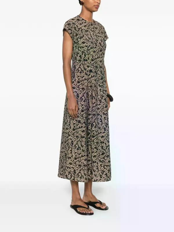 Marc O'polo Cap-sleeve Floral Print Dress