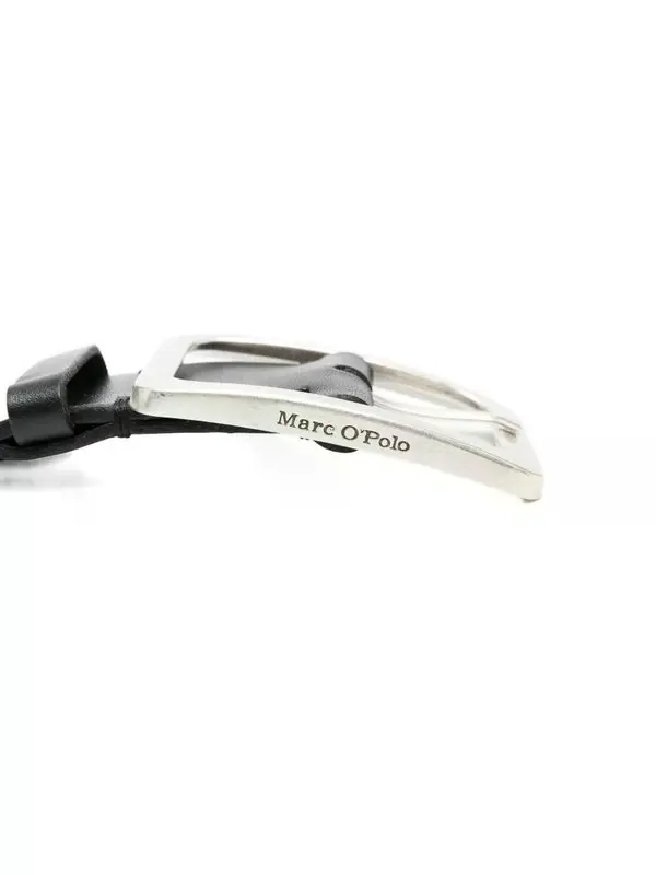 Marc O'polo Adjustable Leather Belt With Silver-tone Buckle