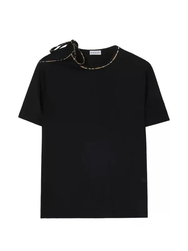 Burberry Tie-sleeve Cotton T-shirt - Black