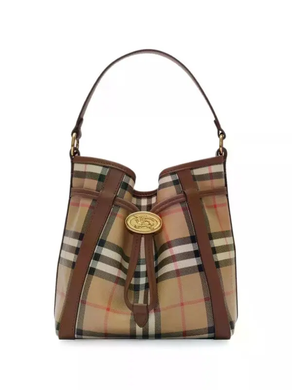 Burberry Mini Bucket Bag In Archive Beige Check