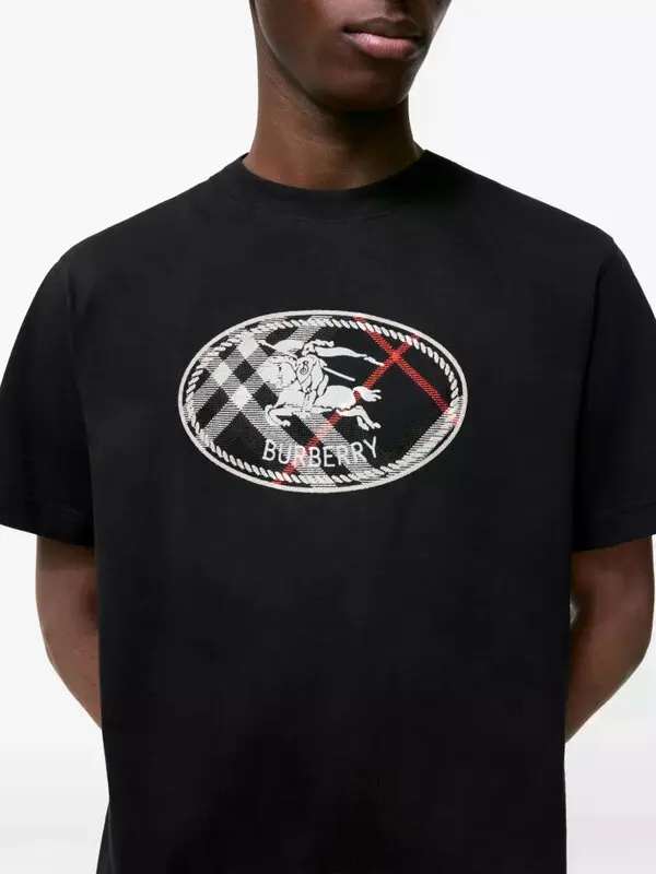 Burberry Check Knight Stamp Cotton T-shirt