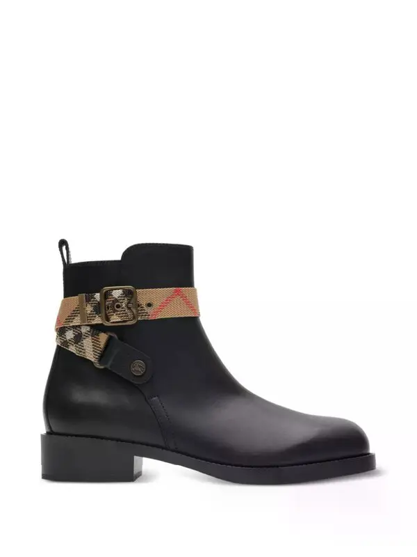 Burberry Leather Huntley Ankle Boots - Black
