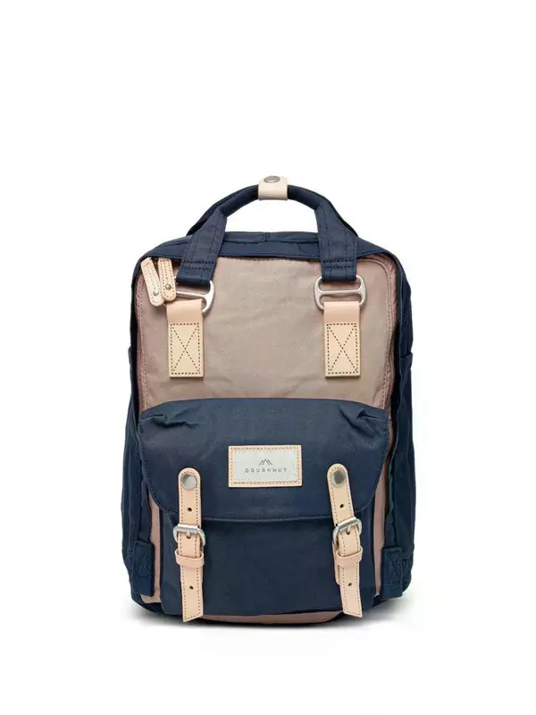 DOUGHNUT Macaroon Leather-trim Buckled Backpack - Blue