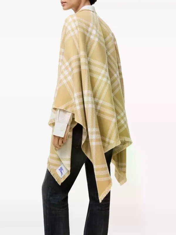 Burberry Check-pattern Fringed Cape