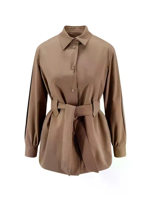 Max Mara Belted Wool Jacket - Brown