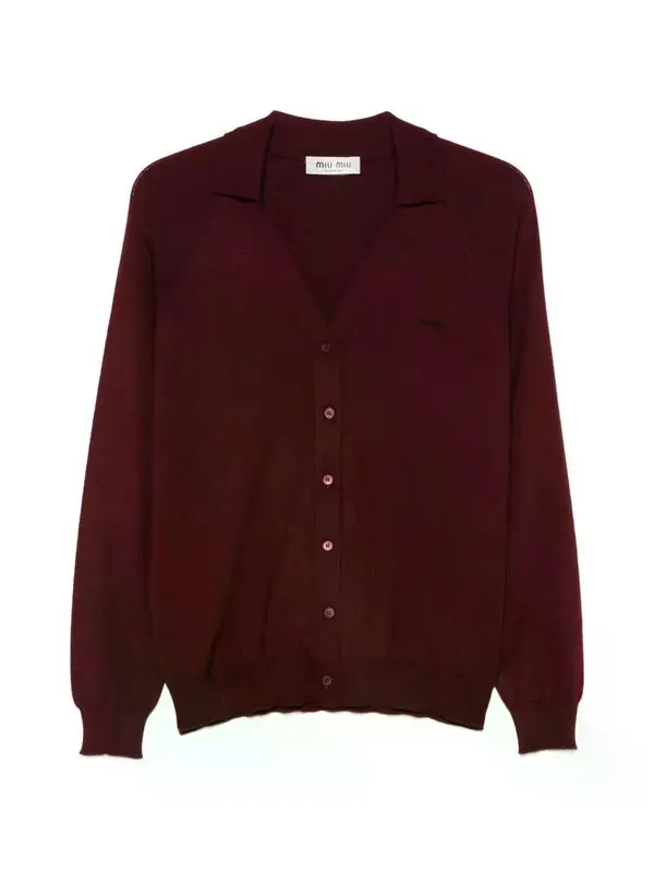 Miu Miu Embroidered V-neck Cardigan
