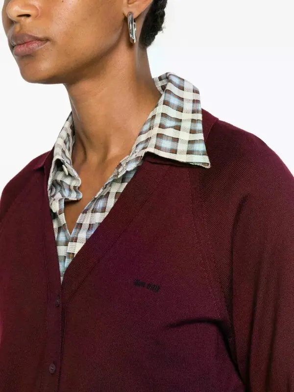 Miu Miu Embroidered V-neck Cardigan