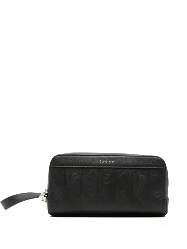 Calvin Klein Embossed Logo Wash Bag - Black