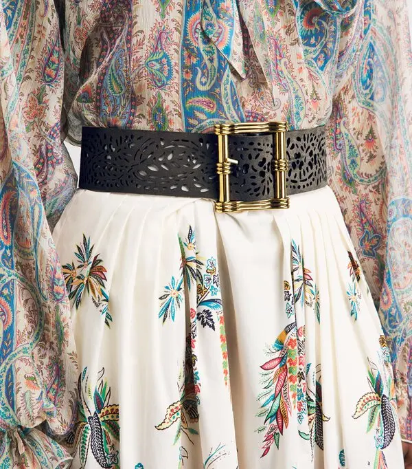 Etro Reversible Laser-cut Leather Belt