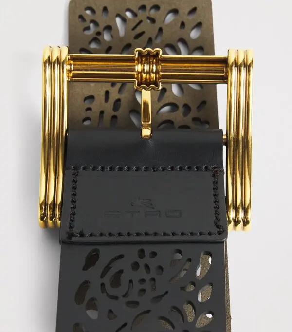 Etro Reversible Laser-cut Leather Belt