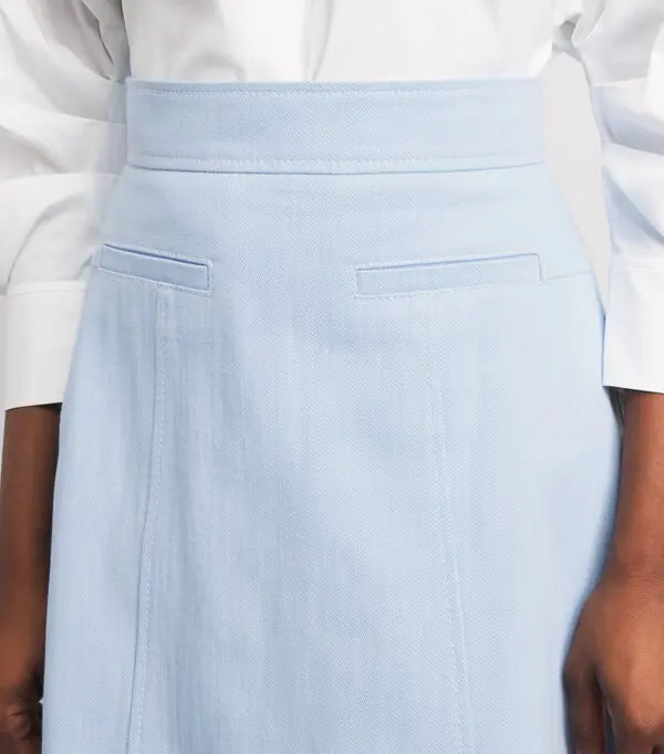 EMILIA WICKSTEAD Wilder Denim Midi Skirt