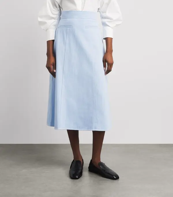 EMILIA WICKSTEAD Wilder Denim Midi Skirt
