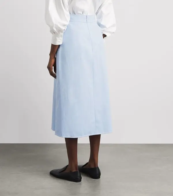 EMILIA WICKSTEAD Wilder Denim Midi Skirt
