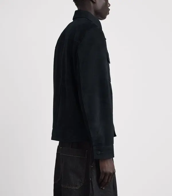 Rag & Bone Suede Trucker Jacket - Navy