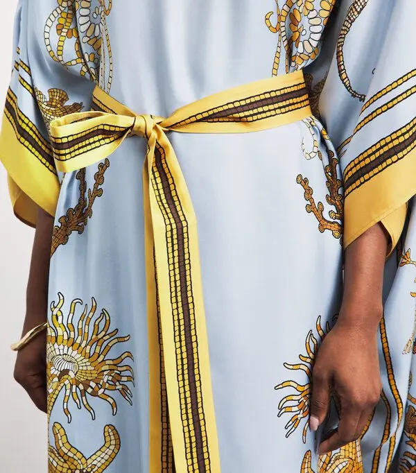 La DoubleJ Printed Silk Kaftan Maxi Dress