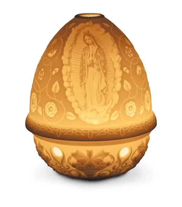LLADRO Lady Of Guadalupe Lithopane Votive Light - White