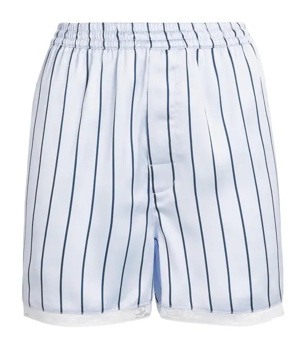 SKIMS Woven Shine Boxer Shorts - Blue