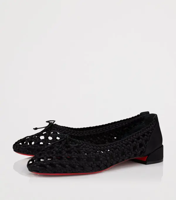 CHRISTIAN LOUBOUTIN Sweetie Jane Woven Ballet Flats