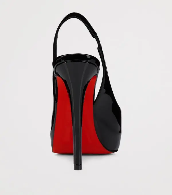 CHRISTIAN LOUBOUTIN Lady Fanny Patent Leather Slingback Pumps 120 - Black