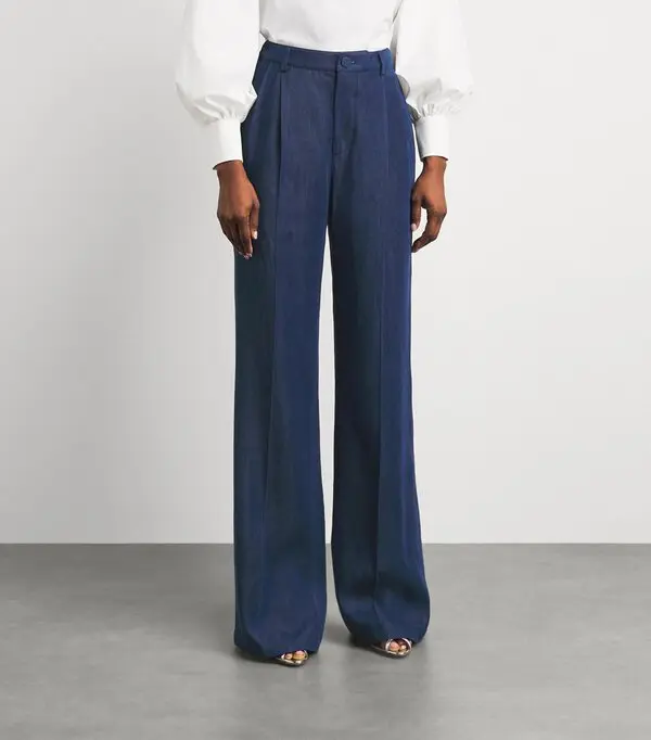 Huishan Zhang Chambray Wide-leg Trousers