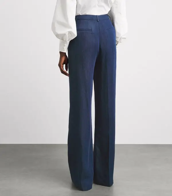 Huishan Zhang Chambray Wide-leg Trousers