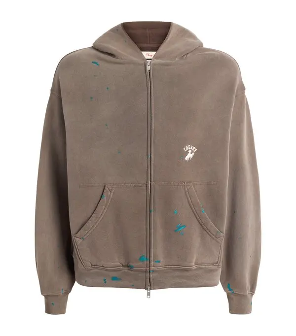 CHERRY LOS ANGELES Distressed Zip-up Hoodie