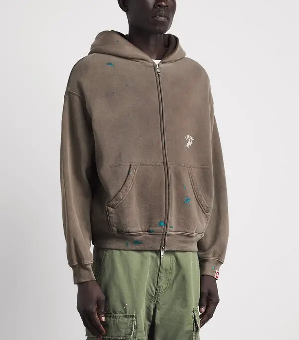 CHERRY LOS ANGELES Distressed Zip-up Hoodie